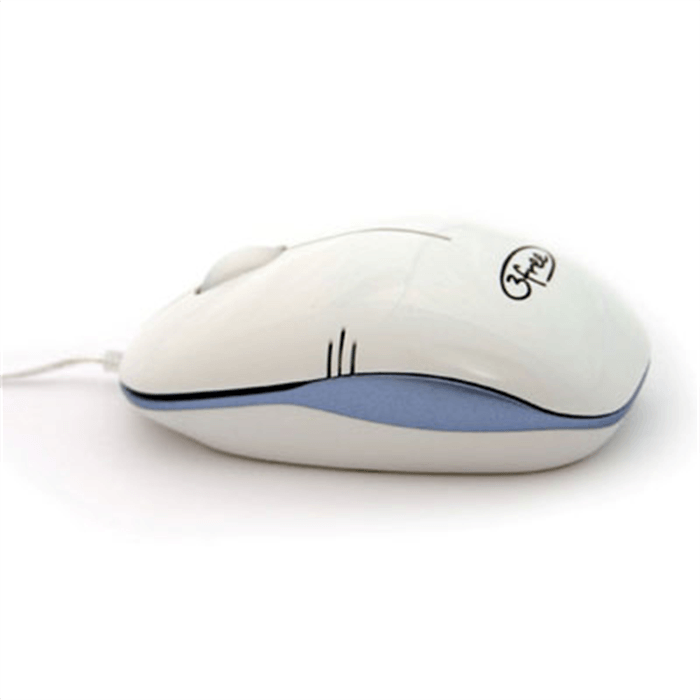 MOUSE OPTICO USB 3FREE MCM101/WB DISEÑO BLANCO AZUL - Beep Informática