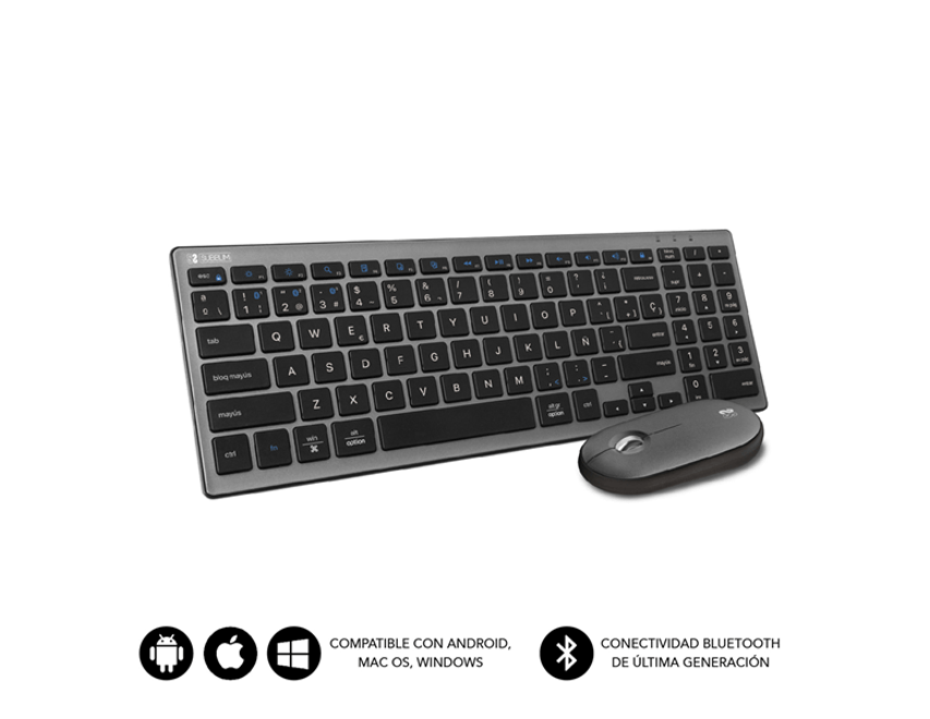 TECLADO EXTENDIDO CON RATON INALAMBRICO BT PURE COMBO GREY - Beep ...