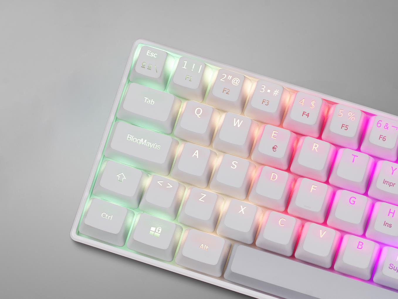 TECLADO MECANICO ULTRA COMPACTO MARS GAMING MKMINI WHITE FULL RGB ...