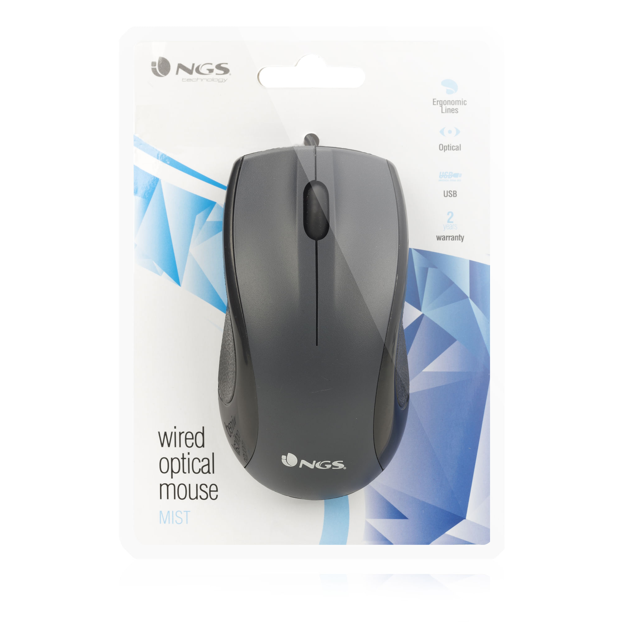 MOUSE NGS BLACK MIST OPTICO CON CABLE - Beep Informática