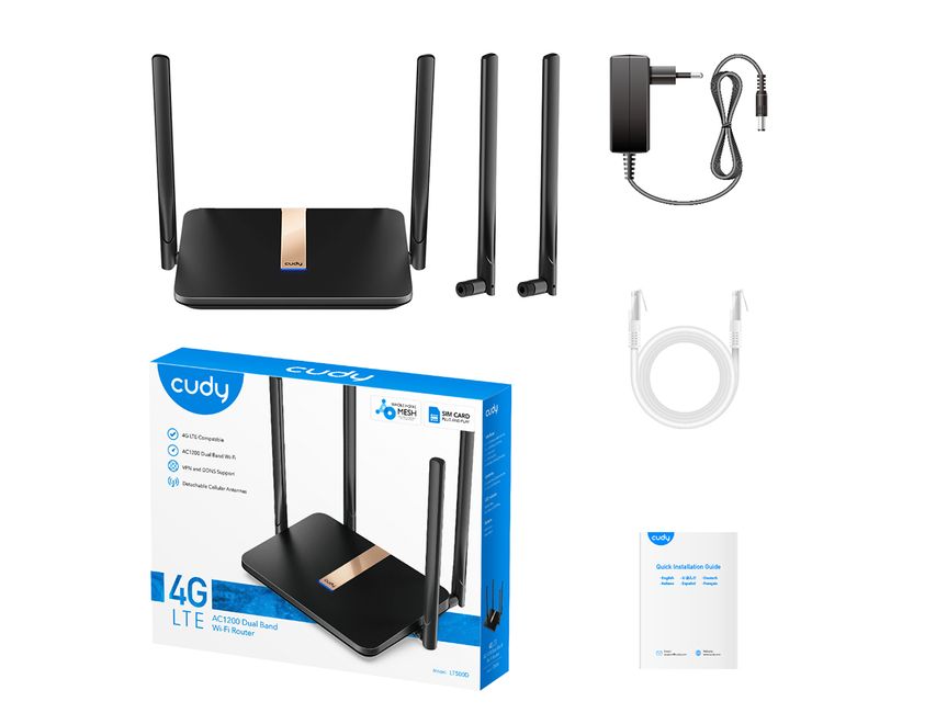 ROUTER CUDY AC1200 WIFI MESH 4G LTE ROUTER LT500D_EU - Beep Informática