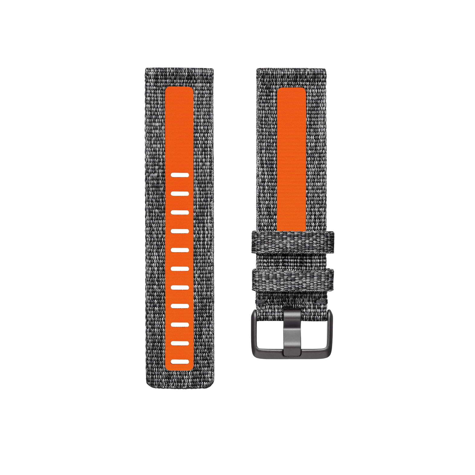 Versa 2 Woven Band Charcoal/Orange Small - Beep Informática