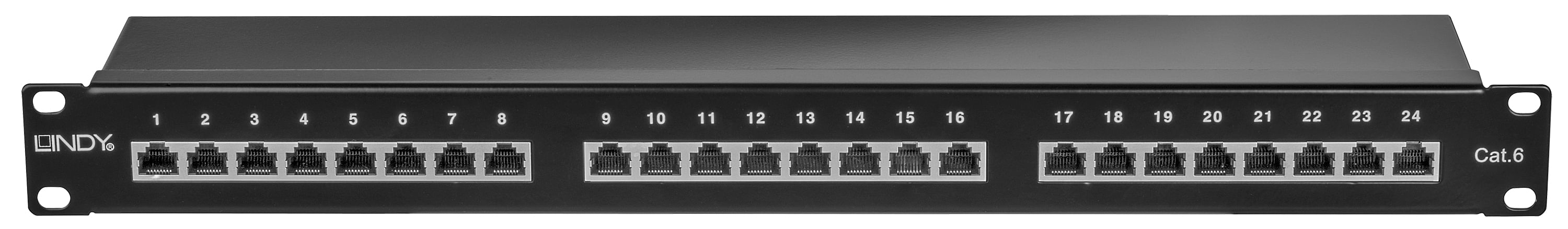 CAT.6 PATCH PANEL 24P STP 1U, BLACK - Beep Informática