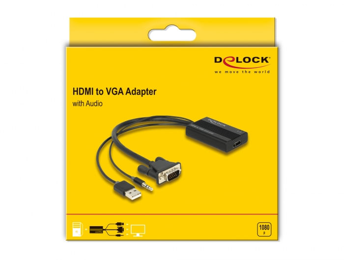 Delock Adaptador HDMI a VGA con audio 25 cm - Beep Informática