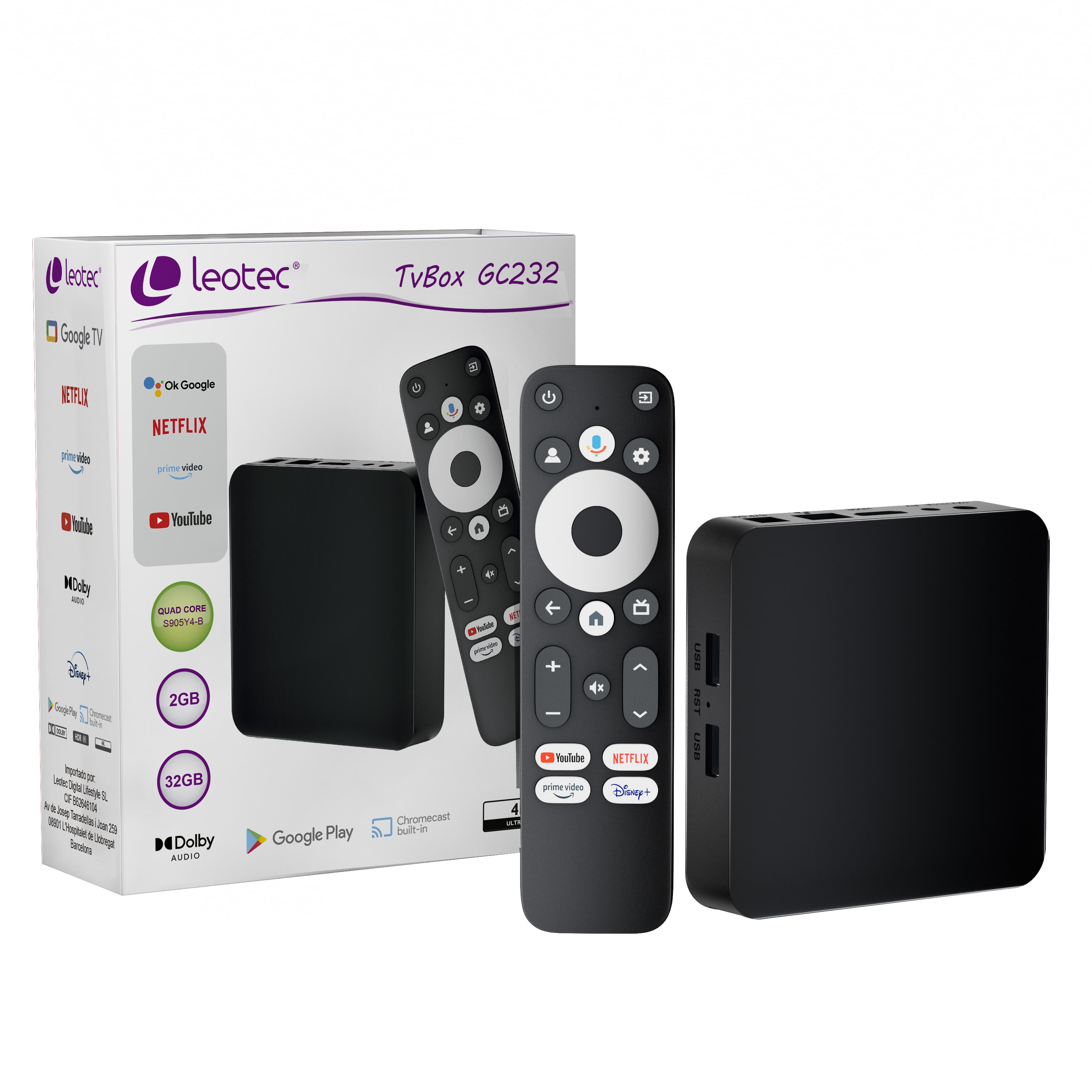 LEOTEC TVBOX GC232 Google y Netflix certified - Beep Informática
