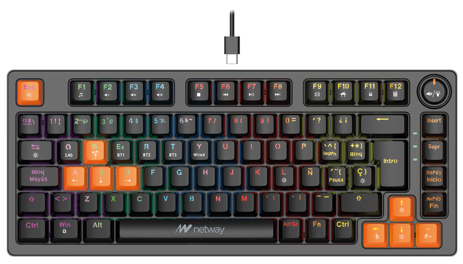 TECLADO GAMING NETWAY BT MINI XK900 - Beep Informática