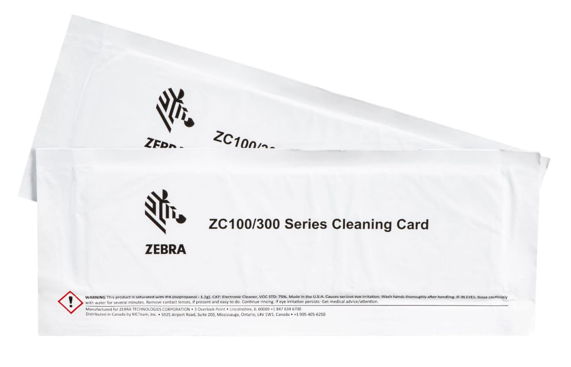 CLEANING CARD KIT ZC100/300 PRINTED CARDS - Beep Informática